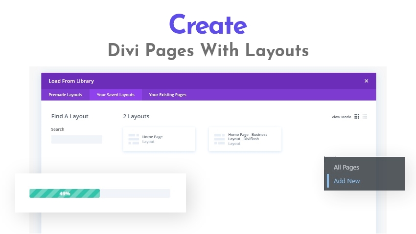 How to Create Pages with Divi layouts from Library? - DiviFlash Docs