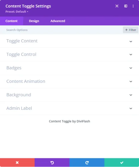 Content Toggle Module Overview - DiviFlash Docs