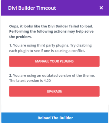 Divi Builder Timeout Error Issue [Reasons & Solutions]