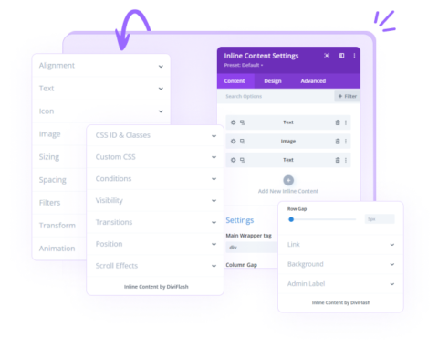 Divi Inline Content Module - DiviFlash